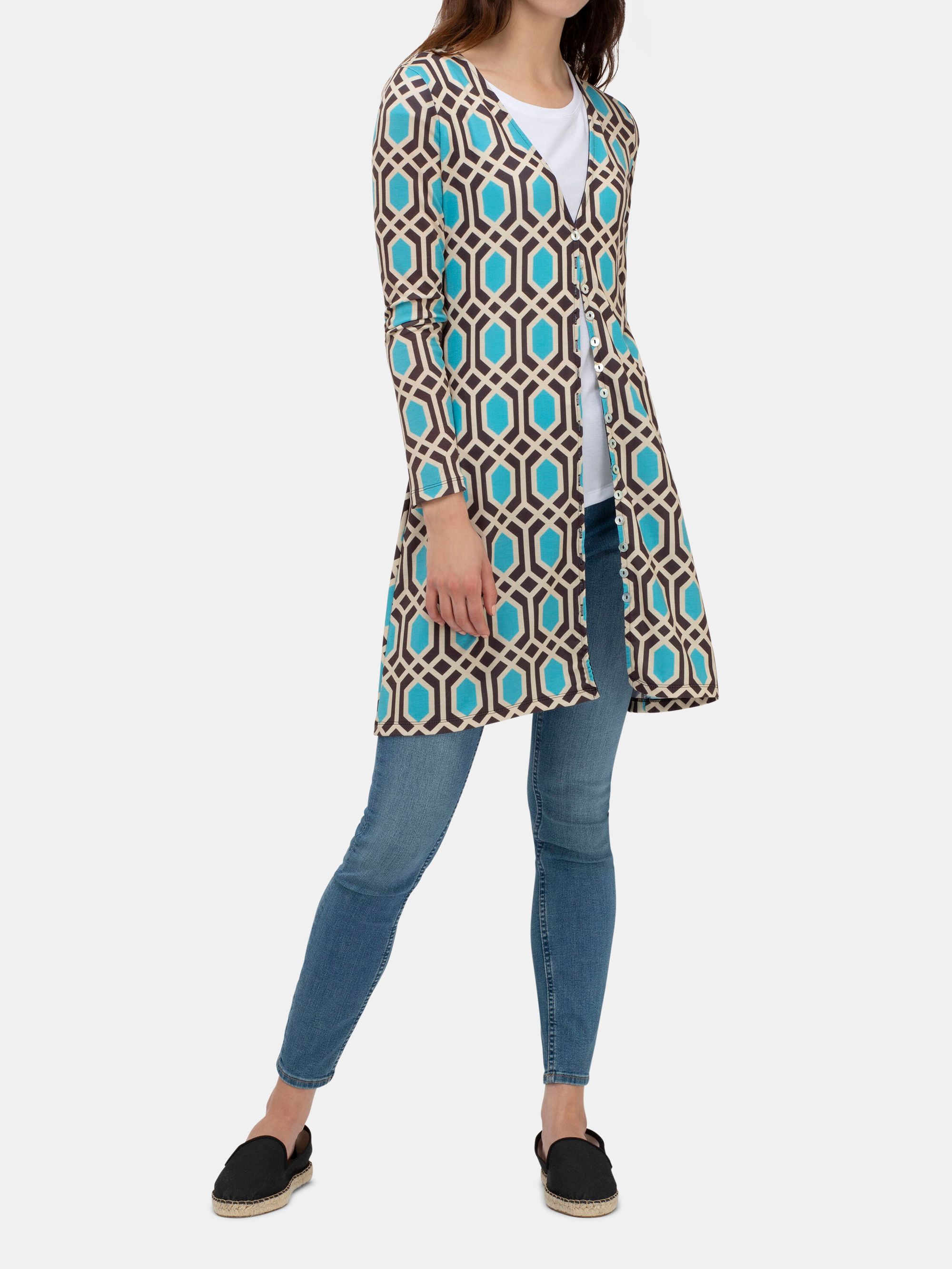 Printed Cardigans. Cardigan with Buttons Made to Order.