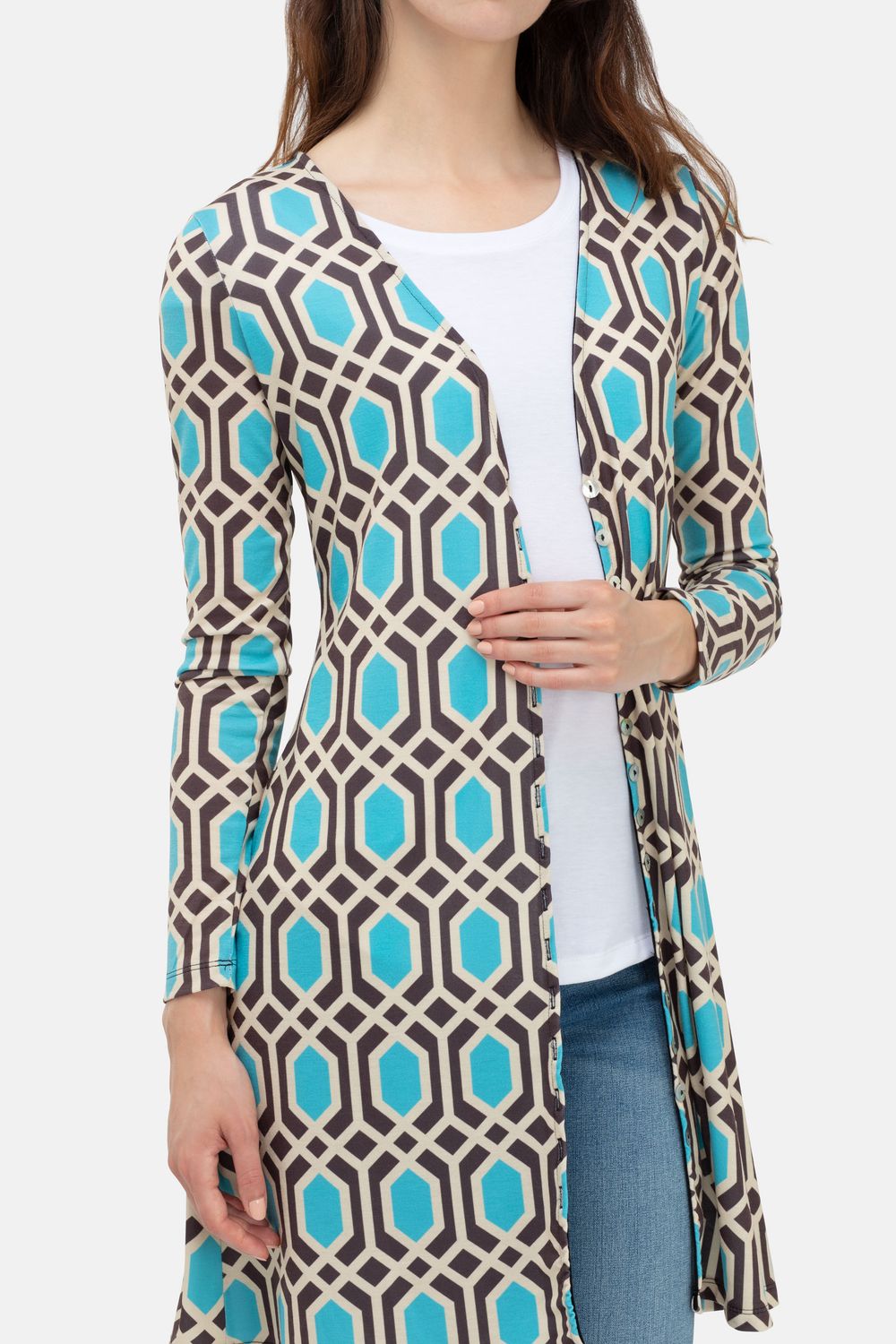 Printed Cardigans. Cardigan with Buttons Made to Order.