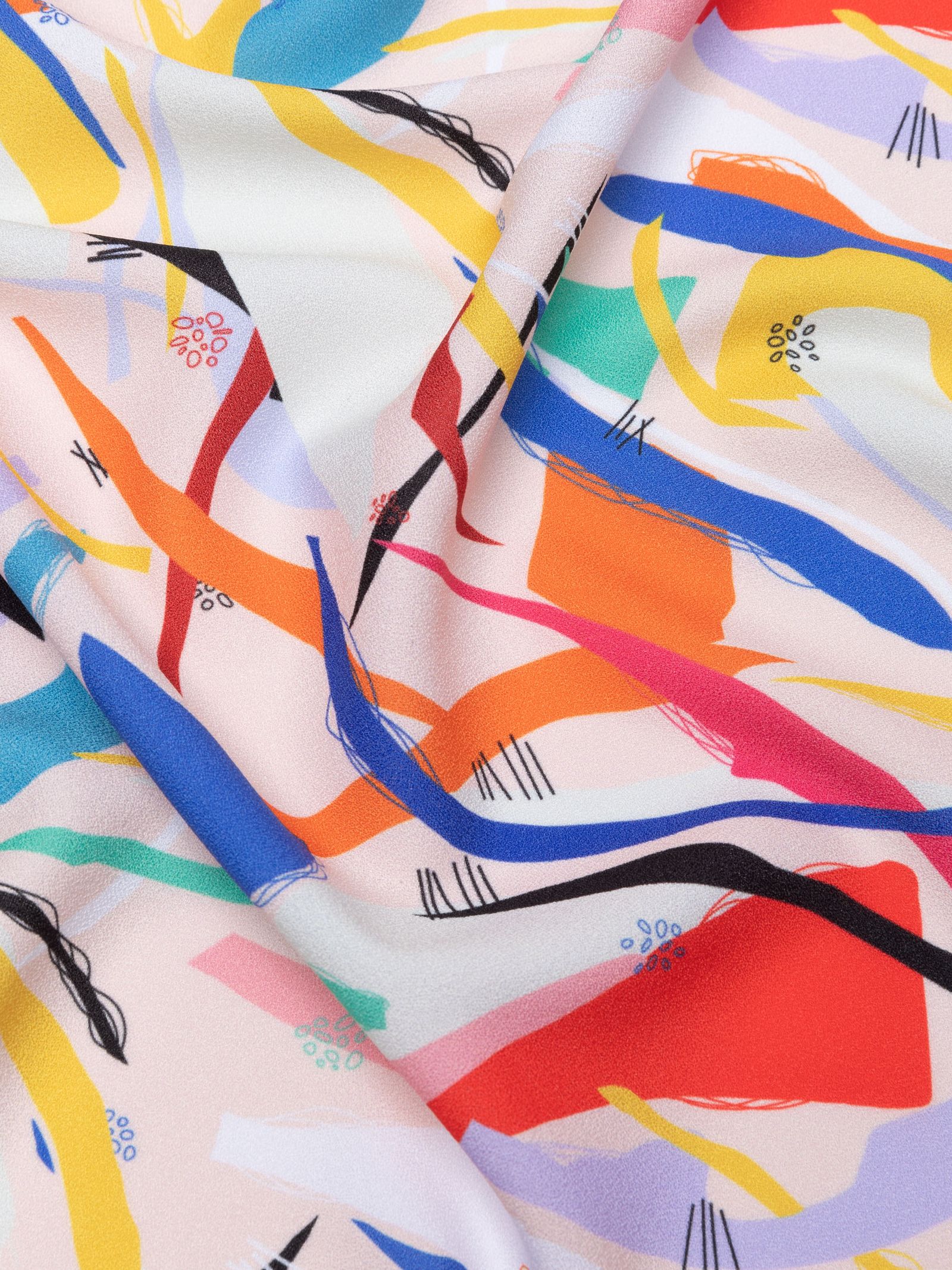 Custom Printed Crepe Fabric. Fashion Crepe Material.