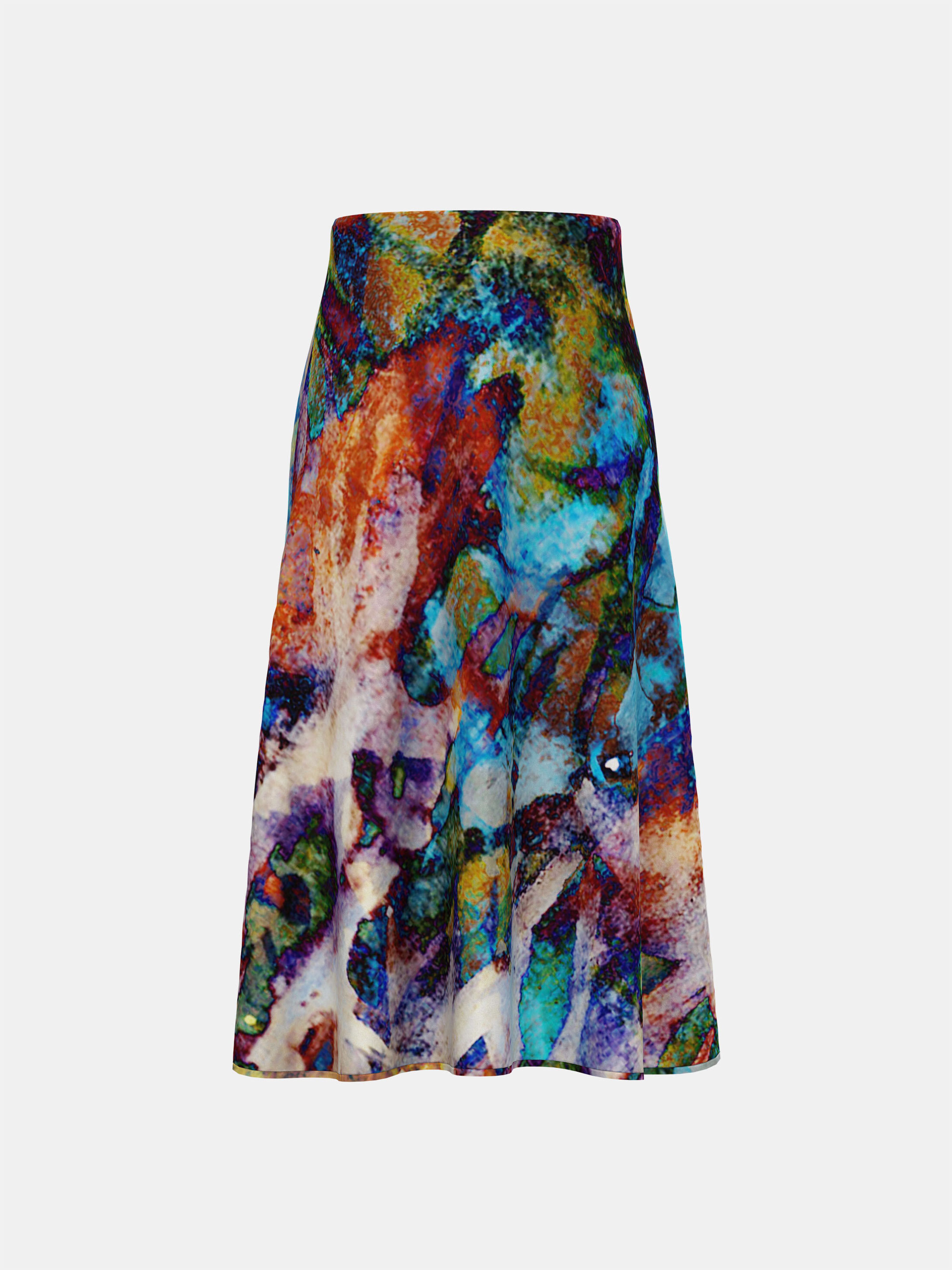 Custom Printed A-Line Silk Skirt. Design Your Own Skirt