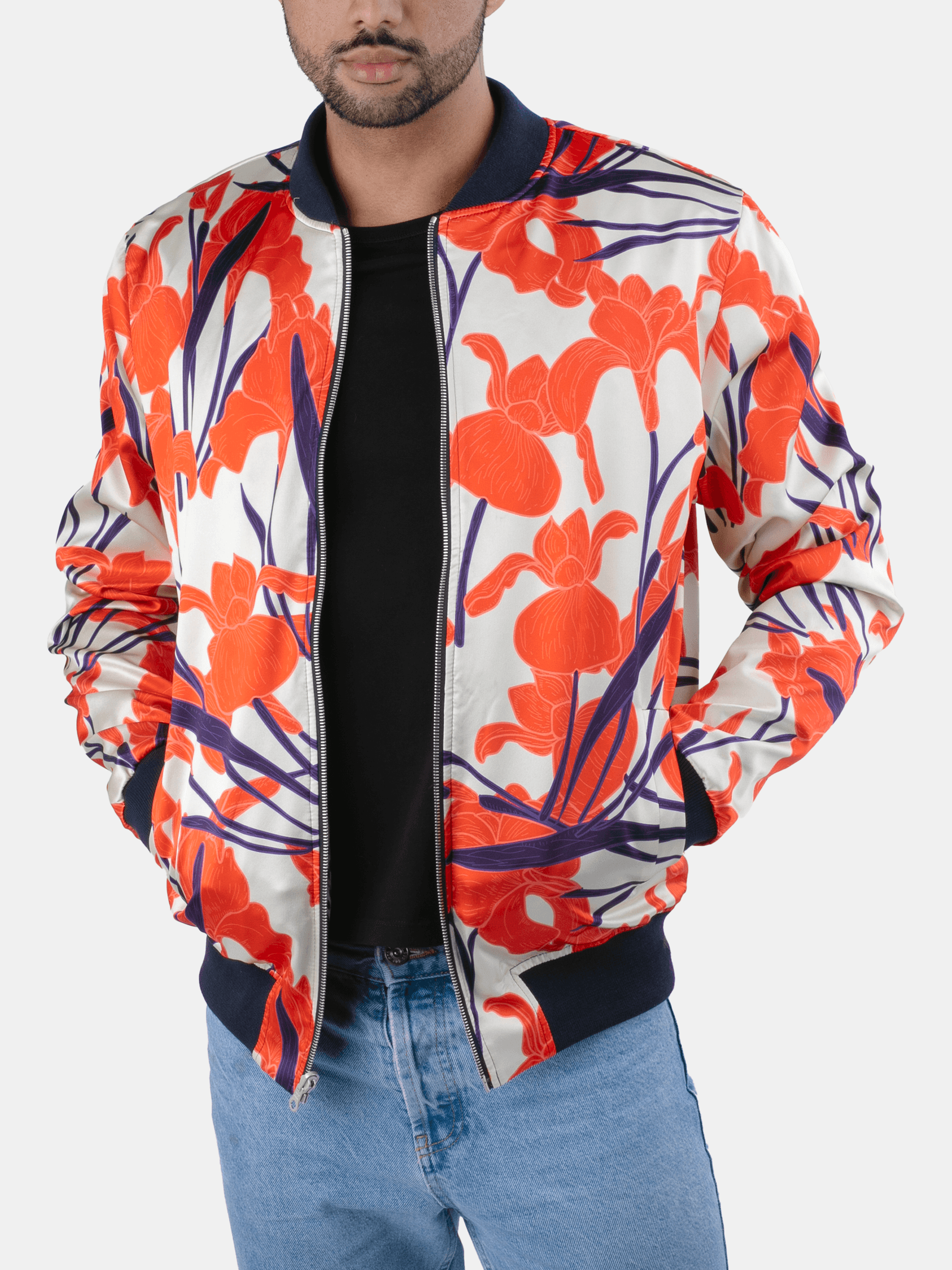 Design Custom Reversible Silk Bomber Jacket for Men