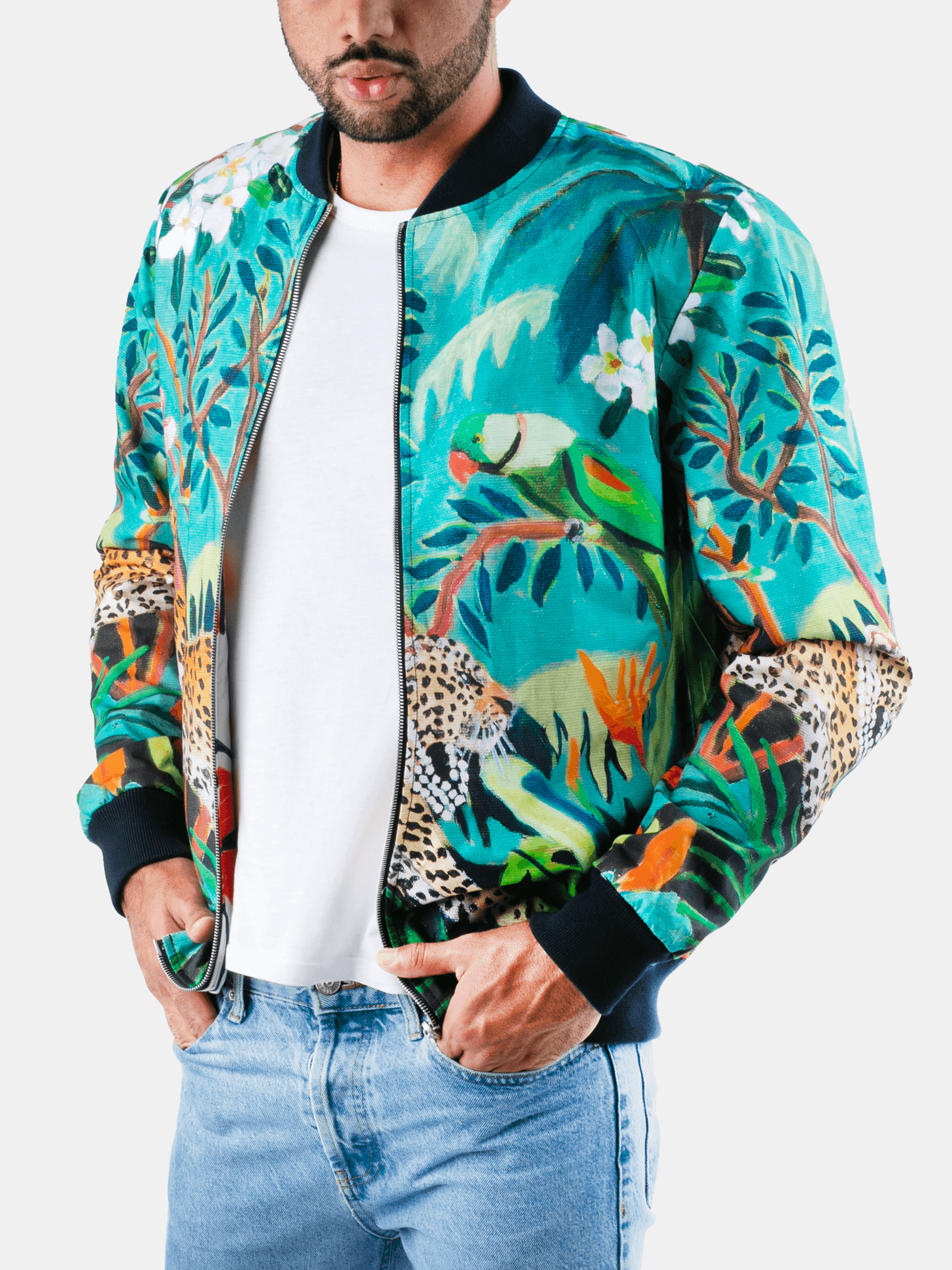 Design Custom Reversible Silk Bomber Jacket for Men