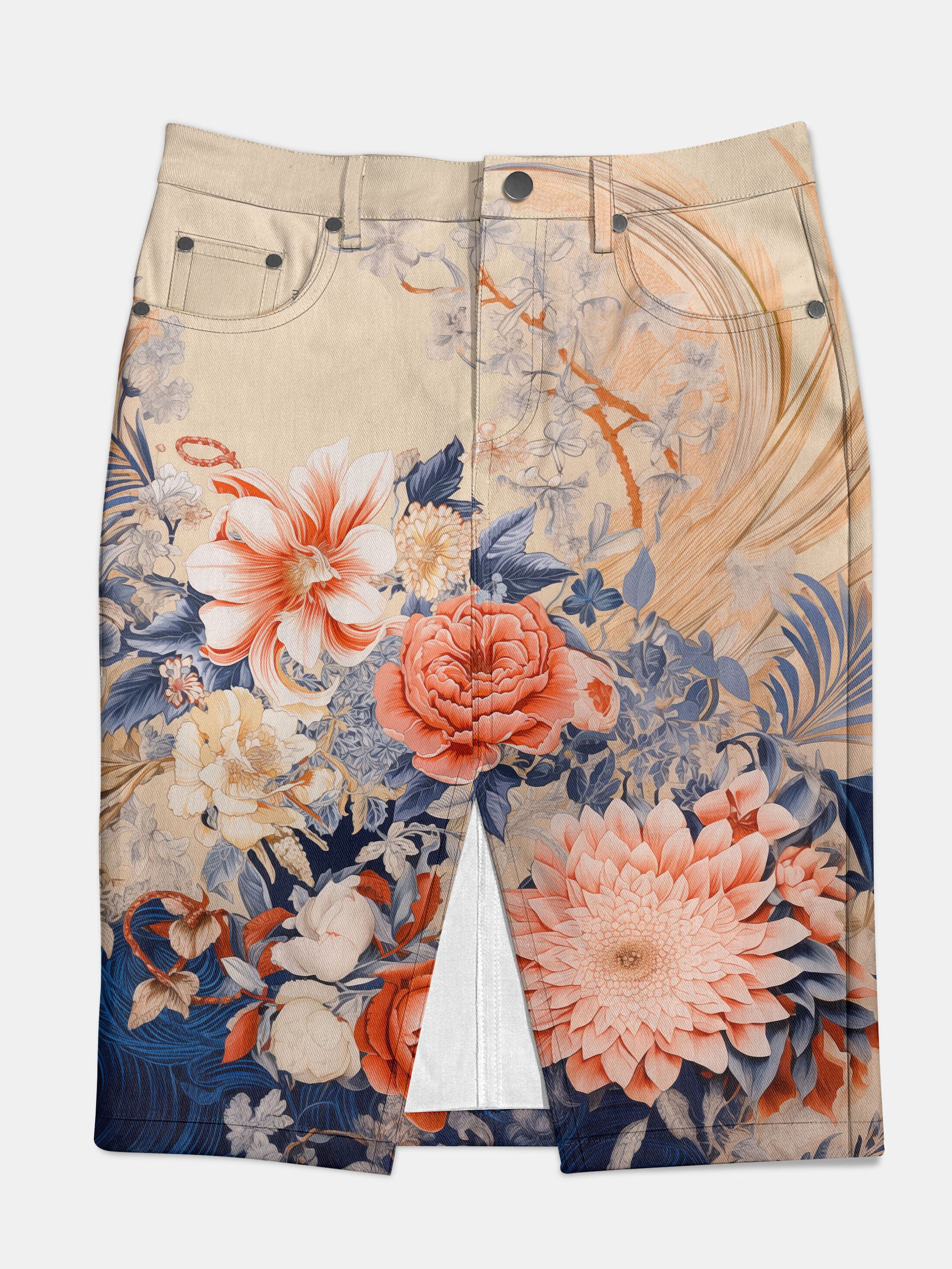 Custom Denim Skirts | Custom Printed Denim Skirts
